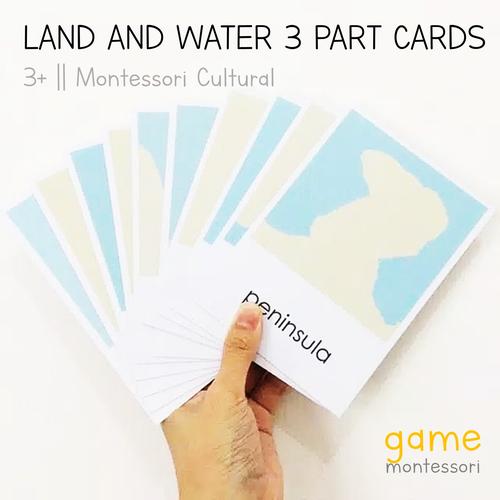 Jual Montessori Land and Water Form 3 part cards - Indonesia - Kab ...