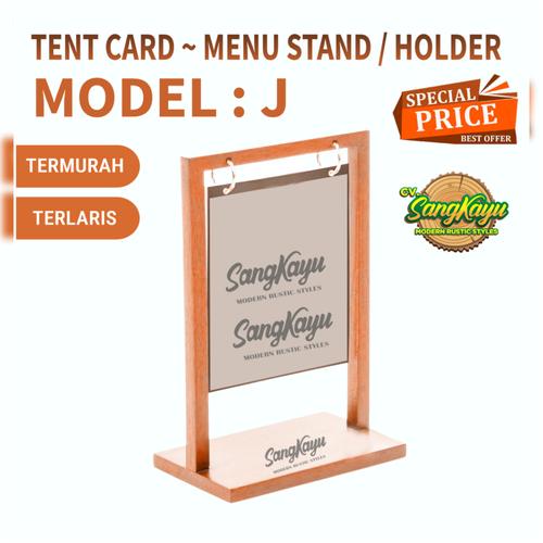 Jual Tempat brosur tent card tent card kayu tent holder display menu ...