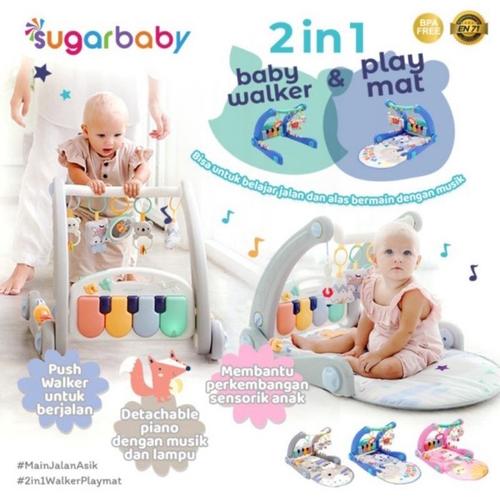 Jual Sugar Baby 2IN1 Baby Walker and Playmat / Push Walker - Pink ...