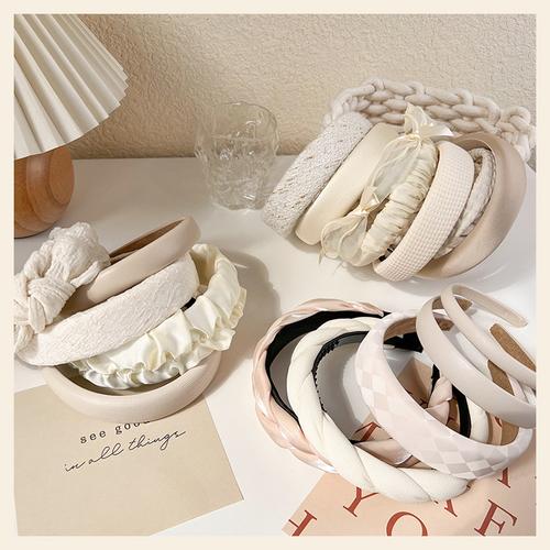 Jual BANDO PUTIH KOREA BENDO LEBAR KAIN TEBAL KREM WHITE CREAM HEADBAND ...