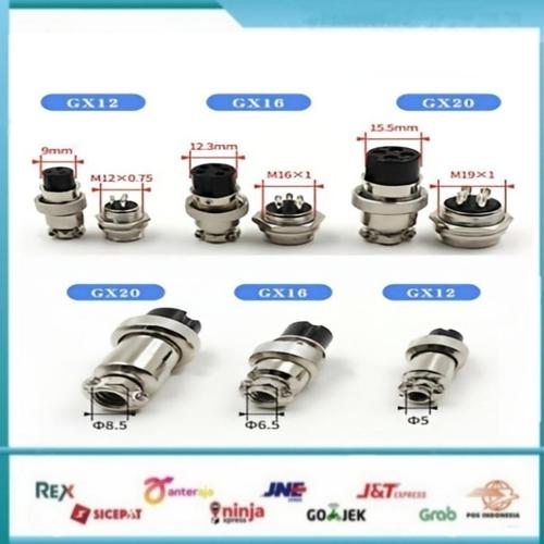 Jual Aviation Connector Plug CB GX20 20 Mili Set Male Female - 2 Pin - Jakarta Barat - Gloria ...