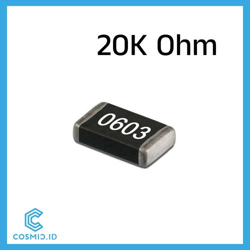 Jual Resistor 20 KiloOhm 20KOhm 20KΩ KΩ 0603 SMD SMT SMD0603 - Kab ...