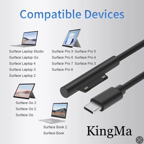 Jual KingMa Kabel Charger USB Type C to Microsoft Surface Pro USB C ...