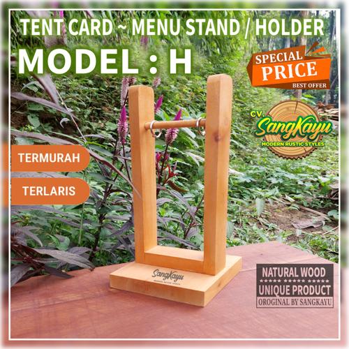 Jual Tempat brosur tent card tent card kayu tent holder display menu ...