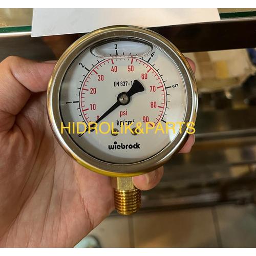 Jual ALAT UKUR TEKANAN GAS PRESSURE GAUGE WIEBROCK 90PSI 6KG/CM2 ...