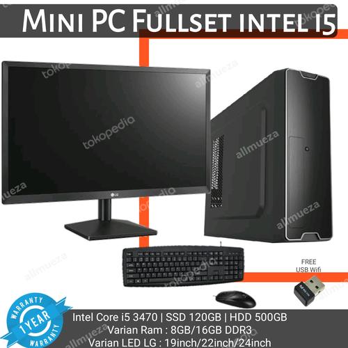 Jual MINI PC RAKITAN Fullset INTEL i5 | RAM 8GB | SSD 120GB LG 19 INCH ...