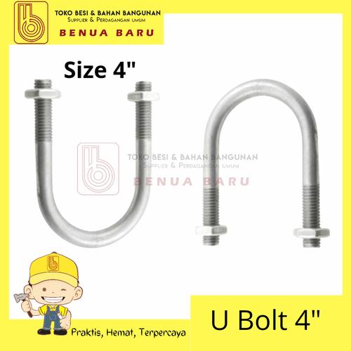 Jual Klem Pipa U bolt 4" / Baut U Bolt 4" / Klem Pipa 4" / Clam Pipa 4 ...
