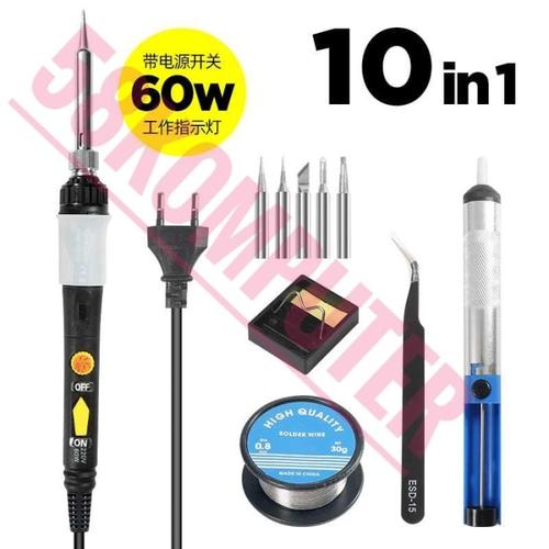Jual Solder Listrik Set Tenol Solder 60W Paket Solder Lengkap 10in1 ...