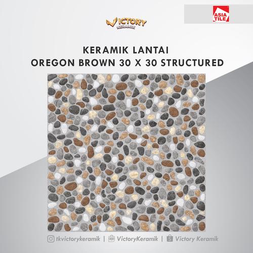 Jual KERAMIK LANTAI ASIA TILE OREGON BROWN 30 X 30 STRUCTURED (MOTIF ...