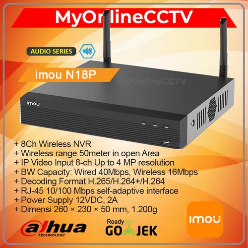 Promo Imou NVR1108HS-W-S2 8Ch Dahua Wireless Wifi IP Camera CCTV Onvif ...
