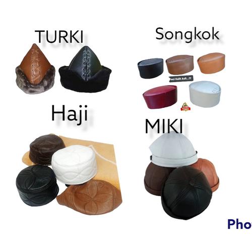 Jual Topi Peci Kulit Asli Garut Model Turki Bulu-Haji- Miki Hat-Songkok ...