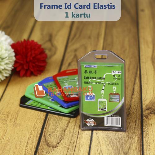 Jual Frame Casing Tempat ID Card Holder Elastis Bening Potrait 1 Muka ...