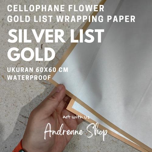 Jual CELLOPHANE GOLD LIST Flower Wrapping Paper Buket (LEMBAR 60x60CM ...