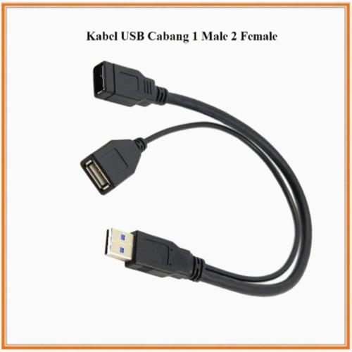 Jual Kabel USB Cabang 1 Male to 2 Female Panjang 40cm - Jakarta Barat ...