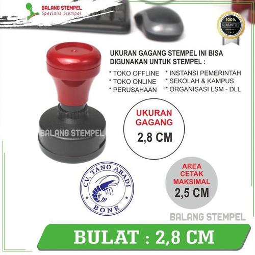 Jual Stempel Flash Warna Otomatis Custom Stampel Usaha Cap Toko Perusahaan - BULAT : 2,8 CM ...