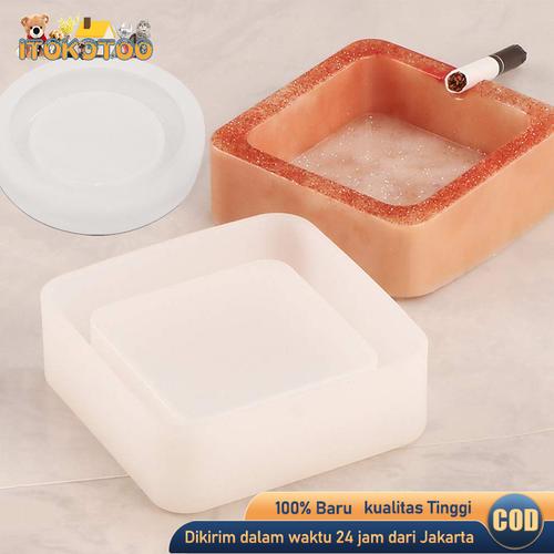 Jual Cetakan Resin Asbak Bulat Dan Kotak Cetakan Silikon Asbak Epoksi ...