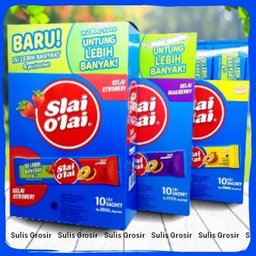 Jual Slai Olai Stroberi Blueberry Nanas 1 Box isi 10 Sachet - Blueberry ...