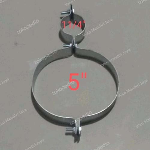Jual klem double tiang listrik pipa 5" x 11/4" inch ( plat Galvanis ...