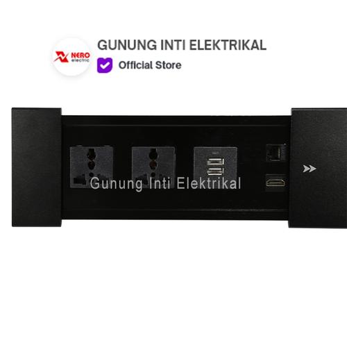 Promo TABLETOP POWER SOCKET NERO / STOPKONTAK MEJA NERO - BLACK Cicil 0 ...