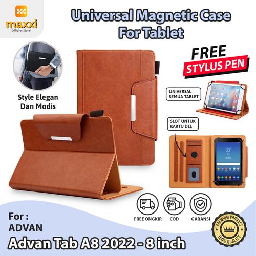 Jual Advan Tab A8 2022 8 inch Tablet Casing Case Leather Cover Magnet ...