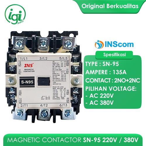 Jual MAGNETIC CONTACTOR SN-95 220V 380V / AC KONTAKTOR SN 95 220VAC 380 ...