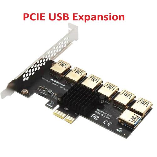 Jual PCIE Expansion Card 7 Port USB 3.0 Riser Mining VGA Extender ...