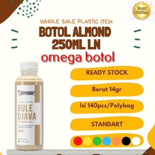 Jual Botol almond 250 ml/Botol plastik 250 ml/Botol almond long neck ...