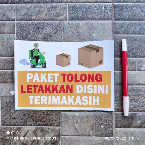 Promo Stiker Himbauan Paket Tolong Letakkan Taruh Disini Ojol Kurir ...