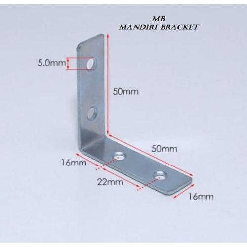 Jual Plat Siku Besi L Rak Penyangga Ambalan Bracket Siku 5cmx5cm ...