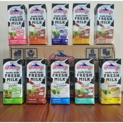 Jual kartonan susu uht Cimory fresh milk 250 ml rasa blueberry matcha ...
