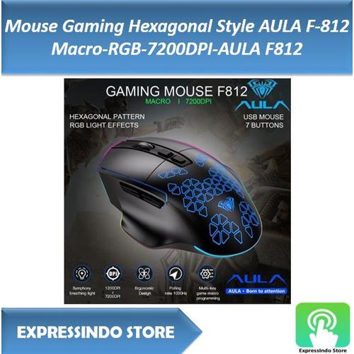 Jual Mouse Gaming Hexagonal Style AULA F-812 Macro-RGB-7200DPI-AULA ...