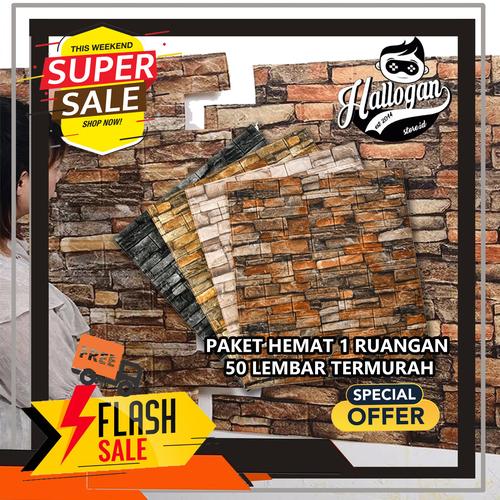 Jual WALLPAPER DINDING 3D FOAM TIMBUL PAKET 1 RUANGAN ISI 50 LEMBAR ...