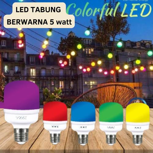 Jual LED TABUNG 5 watt Cahaya Berwarna/LED tabung Cahaya Terang/LED ...
