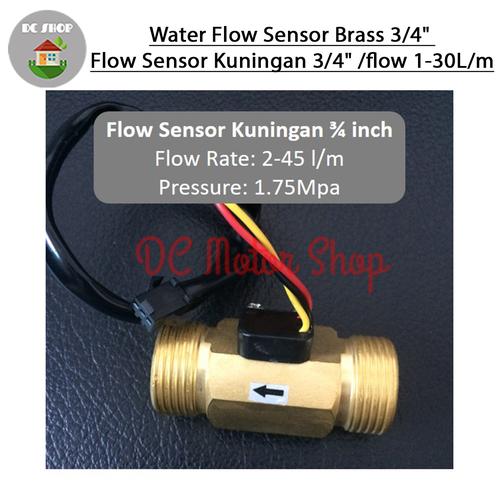 Jual Water Flow Sensor Brass 3/4" / Flow Sensor Kuningan 3/4" /flow 1 ...