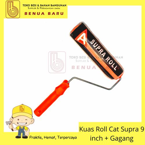 Jual Kuas Cat Roll Supra 9 inch + Gagang / Rol Cat Supra 9 inch ...