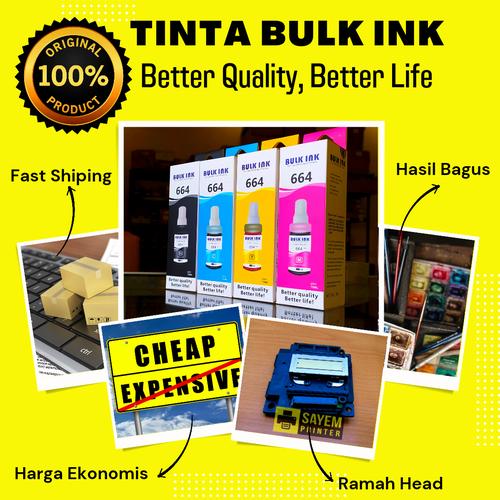Jual Tinta Bulk Ink 664 Epson L110 L120 L220 L300 L310 L360 L1300 ...