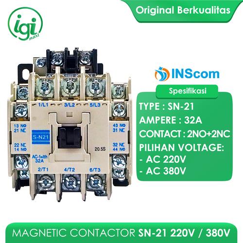 Jual MAGNETIC CONTACTOR SN-21 220V 380V / AC KONTAKTOR SN 21 220VAC 380 ...