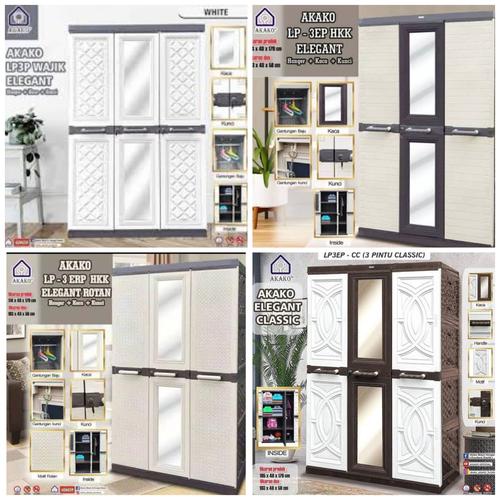 Jual LEMARI PLASTIK 3 PINTU KACA AKAKO ELEGANT - AKAKO ELEGANT ...