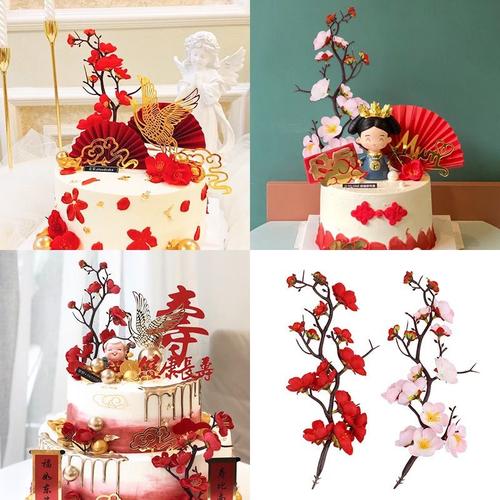 Jual Topper Cake Plum Blossom Red / Bunga Pohon Merah Sakura / Imlek ...