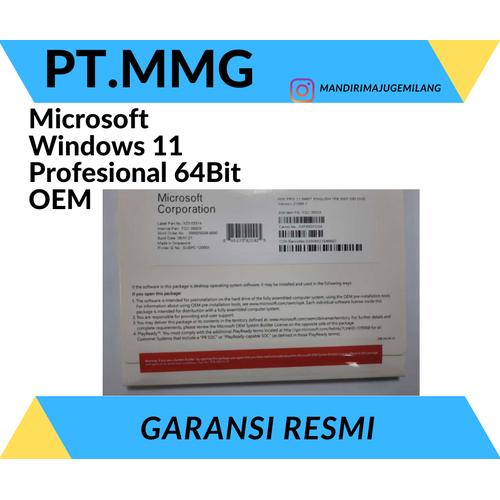 Jual Microsoft Windows 11 Profesional 64Bit OEM software original resmi ...