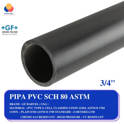 Jual Pipa PVC Sch 80 Size 3/4 Inch Plain End ASTM GF Harvel USA - Kota ...