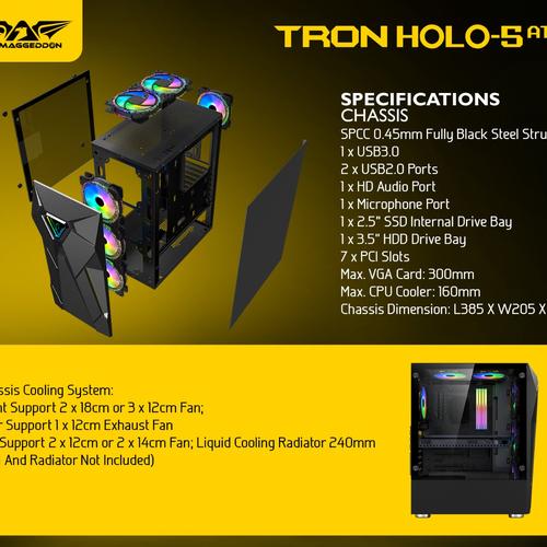 Jual Armaggeddon Tron Holo 3 RGB Matx Case Casing PC Gaming - Hitam ...