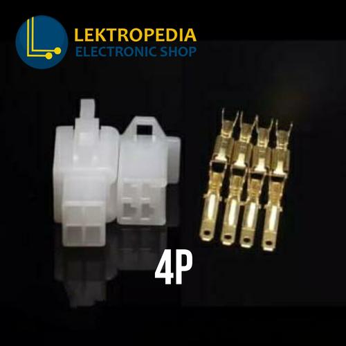Jual Soket Plastik 4p KECIL + SKUN Motor Kabel Konektor 4pin 4 p pin ...