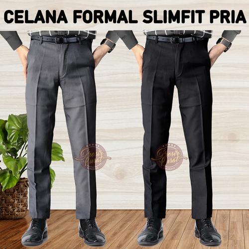 Jual Celana Panjang Formal Slimfit Pria Ukuran 27 - 38 - Hitam, 30 - Kota Surabaya ...