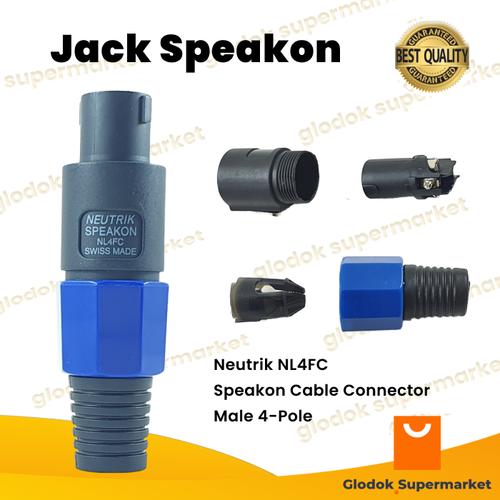 Jual Jack Neutrik Speakon Cable Connector NL4FC Jak Spikon Male ...