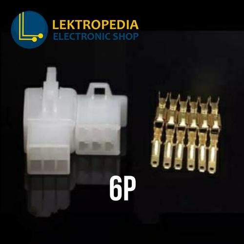 Jual Soket Plastik 6p KECIL + SKUN Motor Kabel Konektor 6pin 6 p pin ...