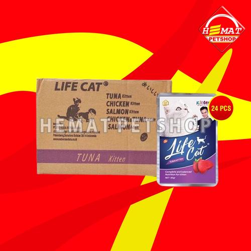Jual Makanan Basah Kucing Life Cat Sachet Pouch Grosir Dus isi 24 PCS ...