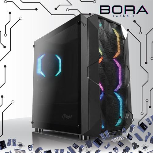 Jual Casing Komputer Enlight Black Silver | Case PC Gaming M-ATX No Fan ...