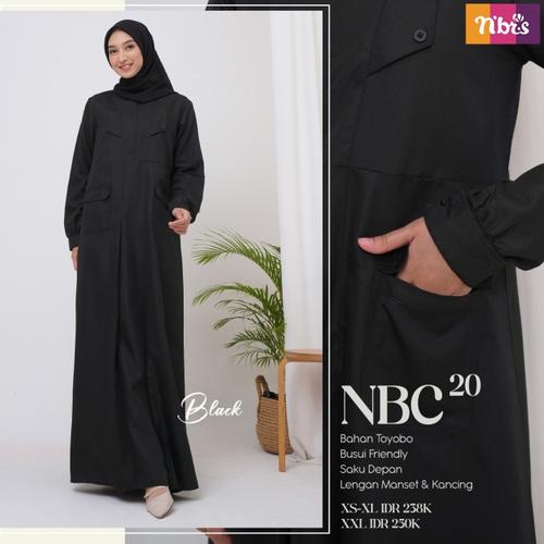 Jual Gamis Nibras Warna Hitam Polos NBC 20 Bahan Katun Toyobo Busui ...