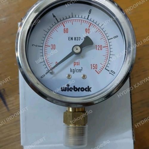 Jual PRESSURE GAUGE WIEBROCK 0-10KG 150PSI 2,5inch conn1/4inch ...